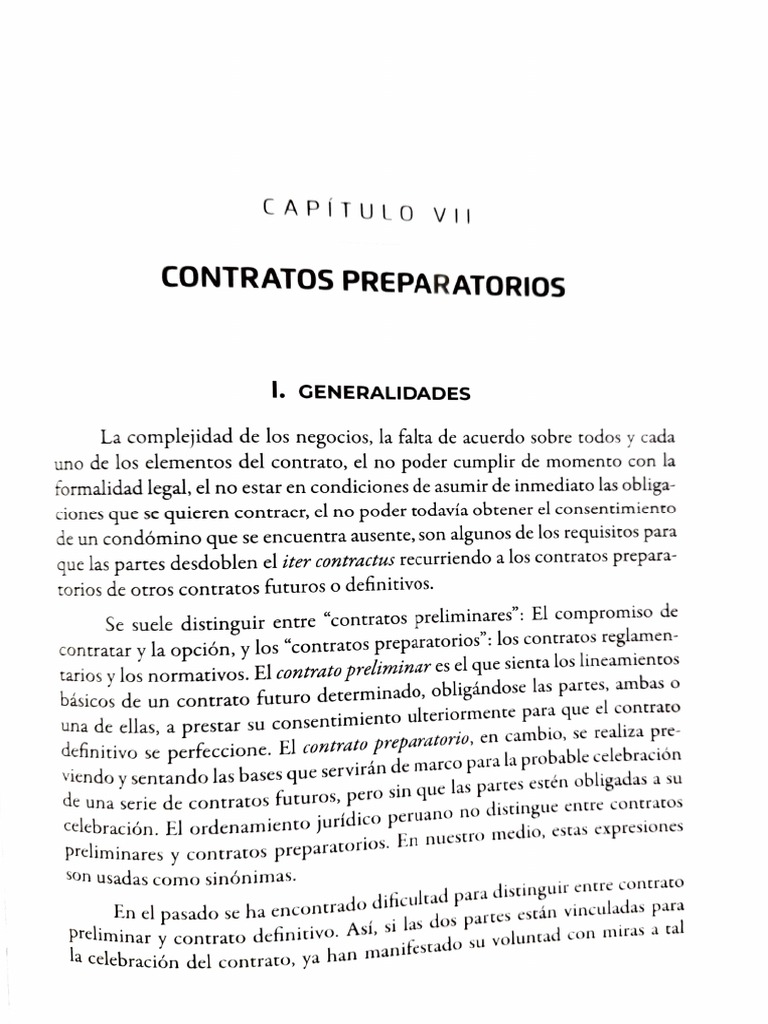 Contrato Preparatorio, de Opción y Negativa A Celebrar El Contrato Definitivo. | PDF | Derecho ...