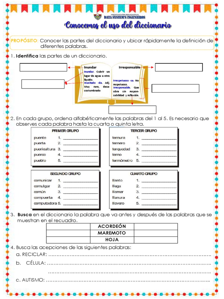 Actividades para el Uso del Diccionario | PDF