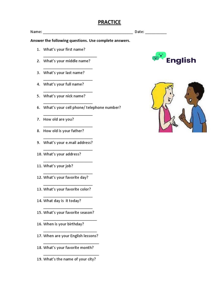 Practice-Personal Information | PDF