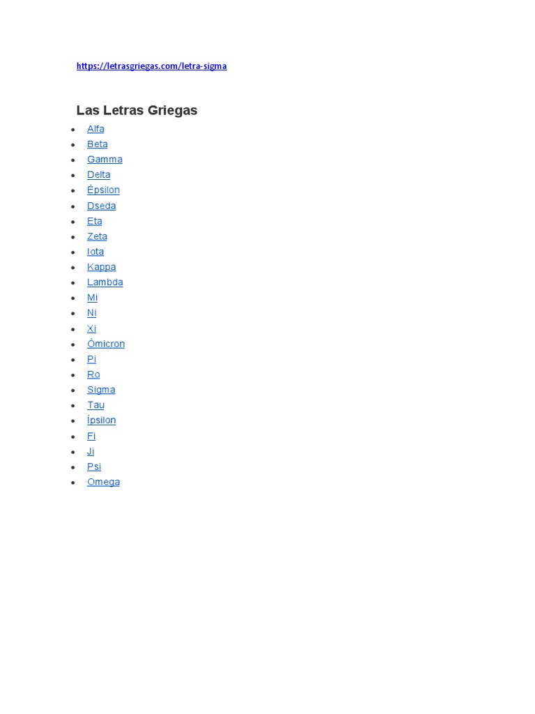 Letras Griegas | PDF