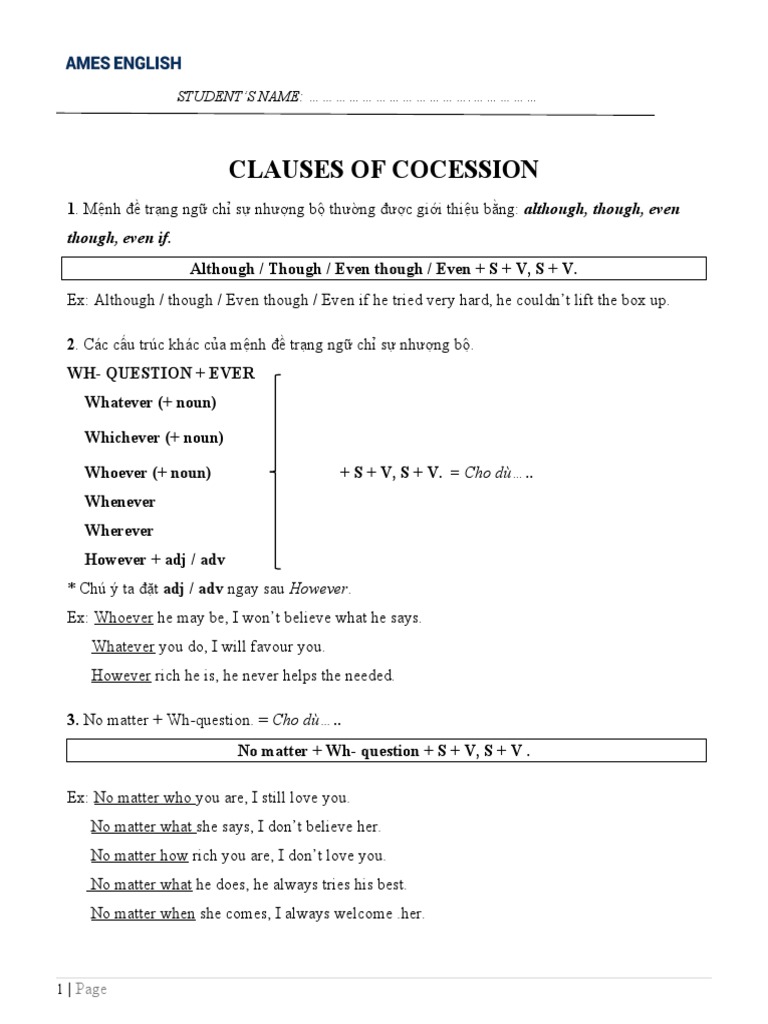 Clauses of Concession | PDF | Linguistics