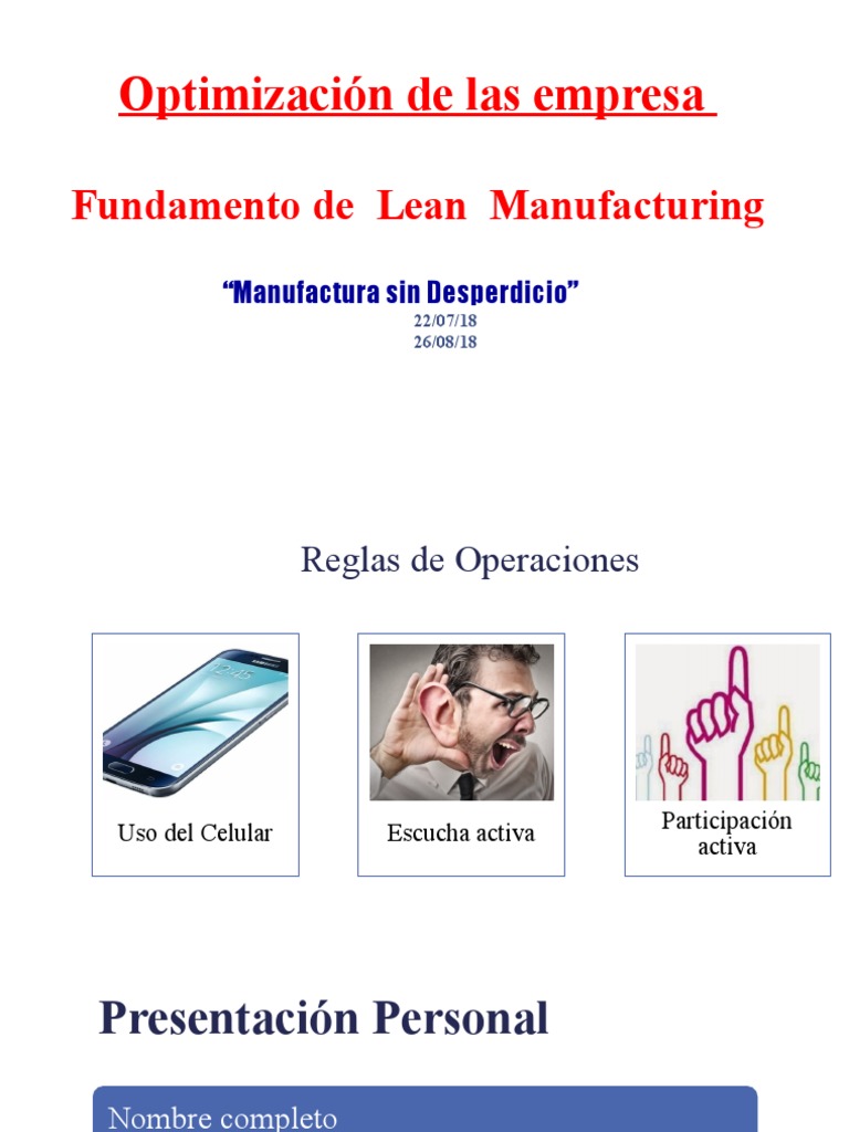Curso de Lean Manurfacturing | PDF | Lean Manufacturing | Calidad (comercial)