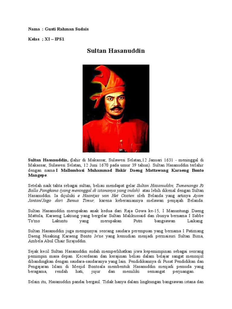 Biografi P. Antasari Dan Sultan Hasanudin | PDF