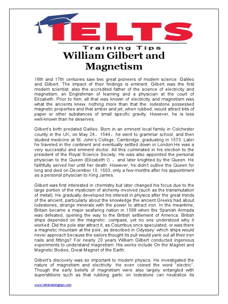William Gilbert and Magnetism | PDF | Placebo | Magnet