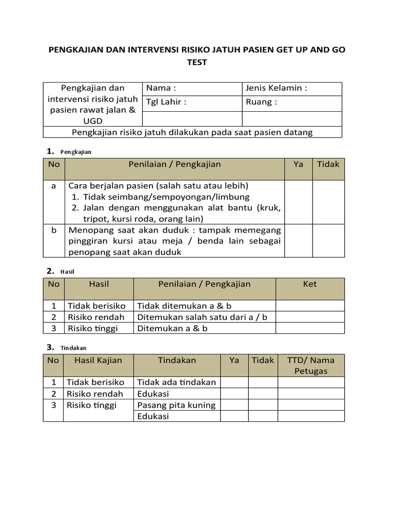 Pengkajian Risiko Jatuh Pasien UGD | PDF | Pengembangan Diri