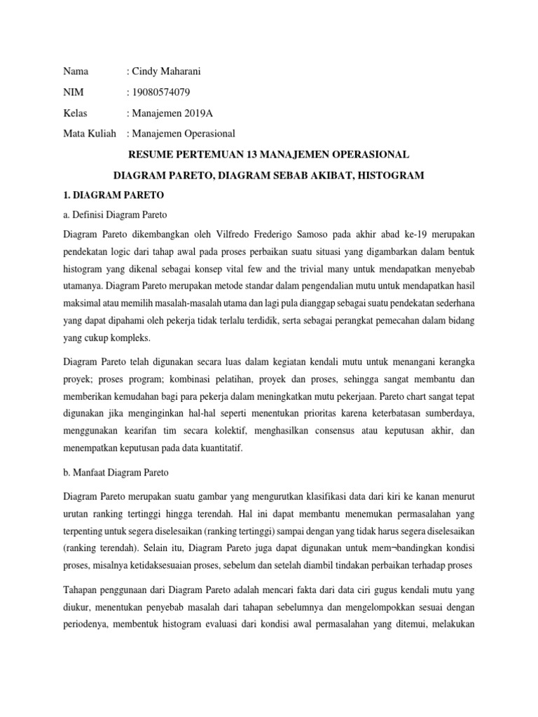 Cindy Maharani - 13 - HISTOGRAM - PARETO | PDF