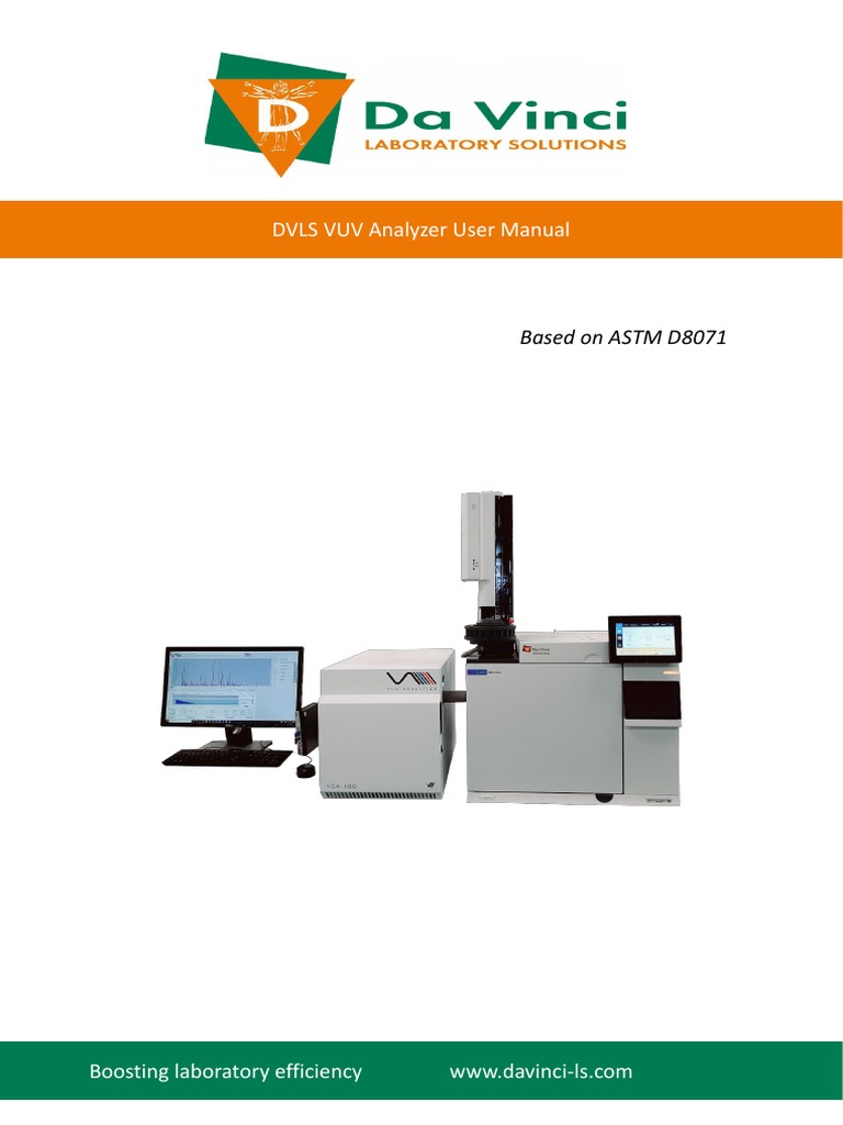 DVLS VUV Analyzer User Manual: Based On ASTM D8071 | PDF | Gas Chromatography | Ultraviolet
