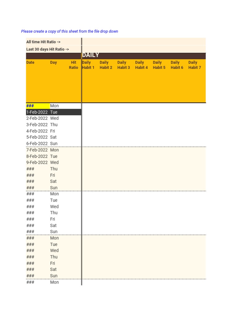 Seinfeld Strategy Habit Tracker Template | PDF