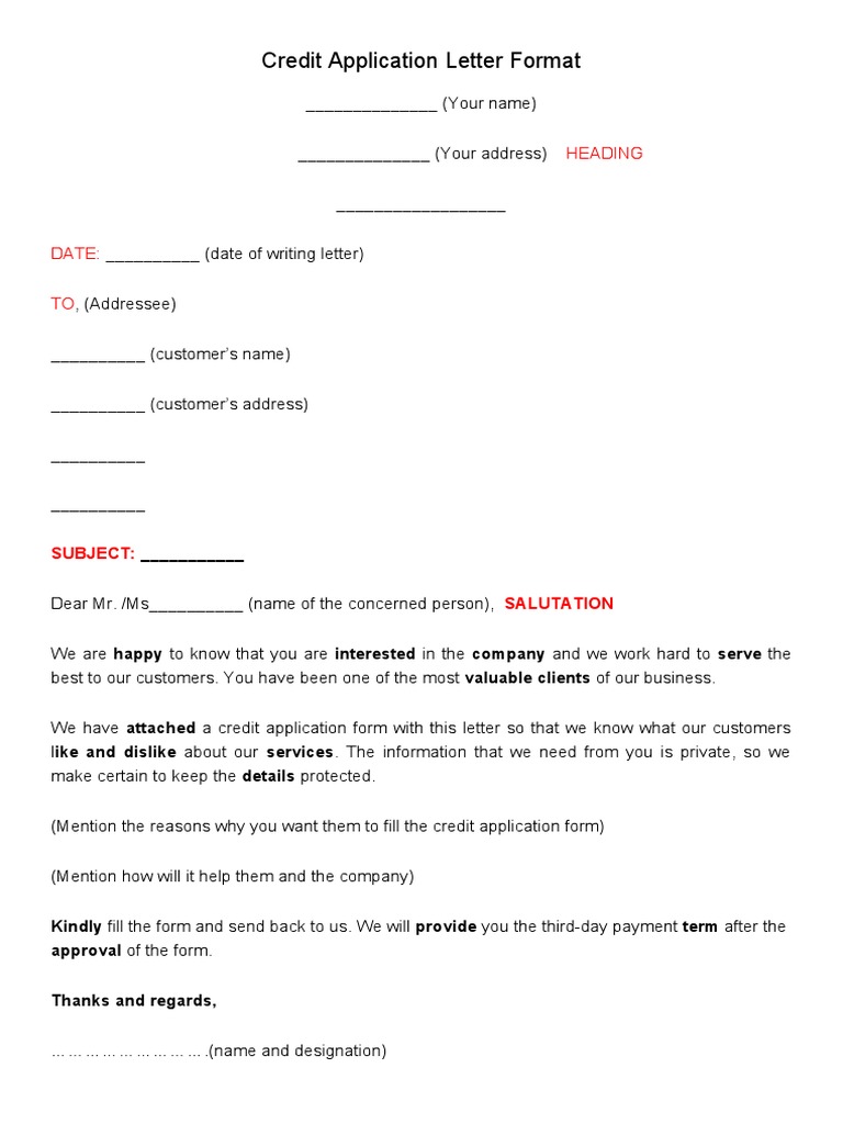 Requesting Customer Credit Application Information | PDF | Noun | Adjective