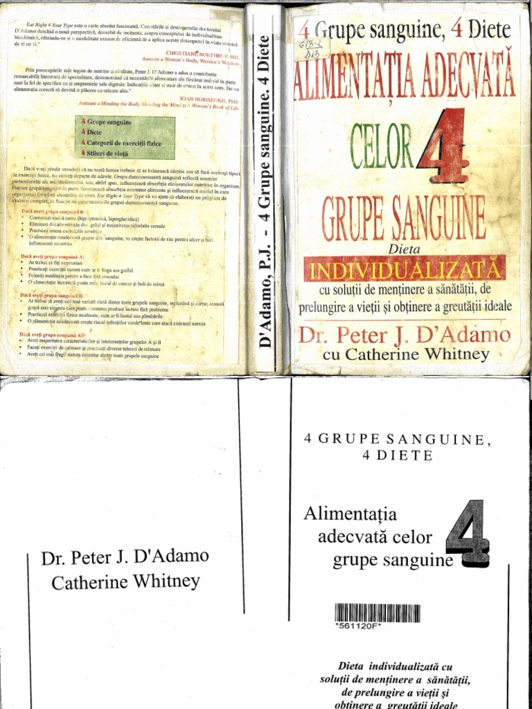 Alimentatia Adecvata Celor 4 Grupe Sanguine | PDF