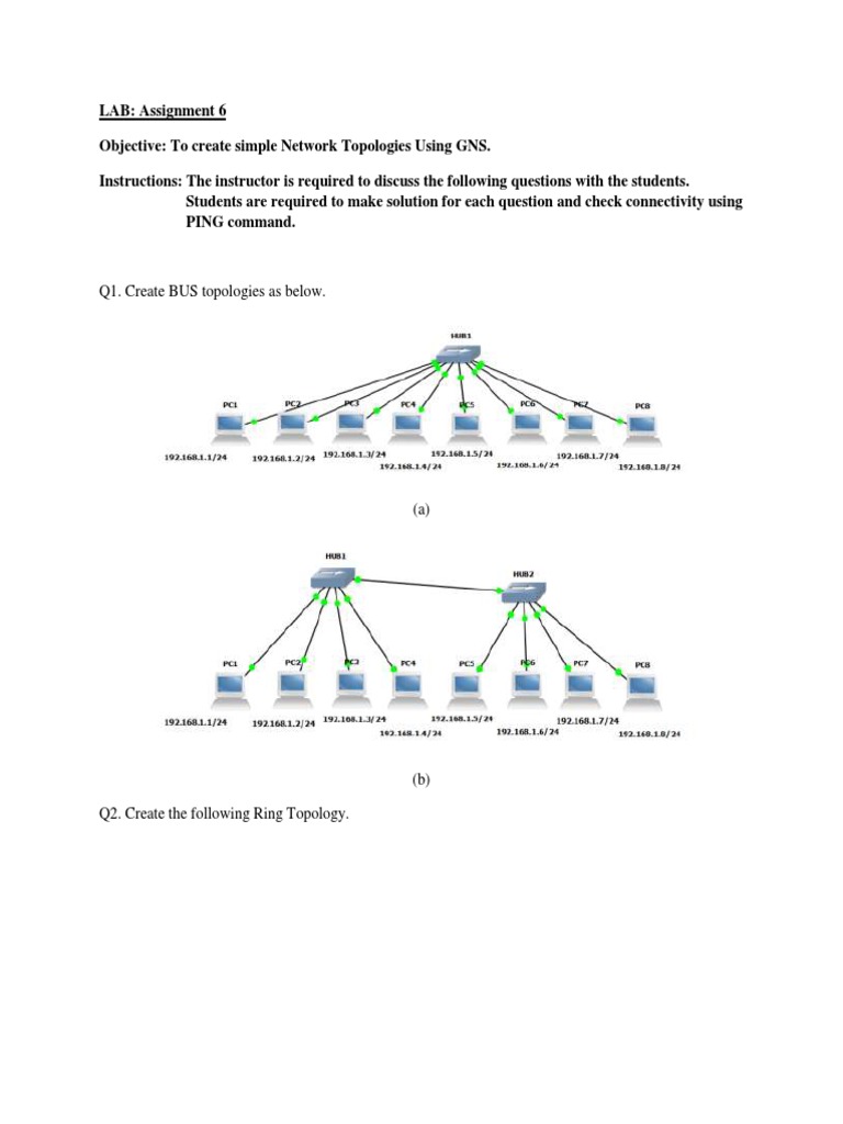 Q1. Create BUS Topologies As Below | PDF | Technology & Engineering