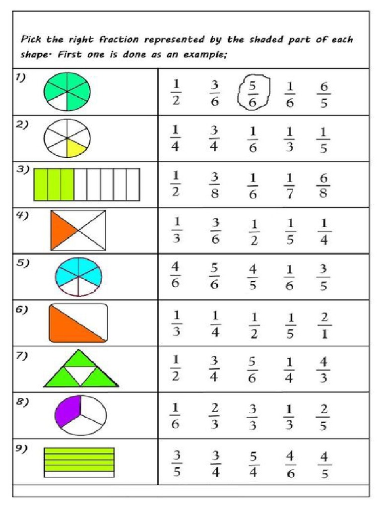 Fraction Test Pdf – Free Fraction Online Practice Tests – PESY