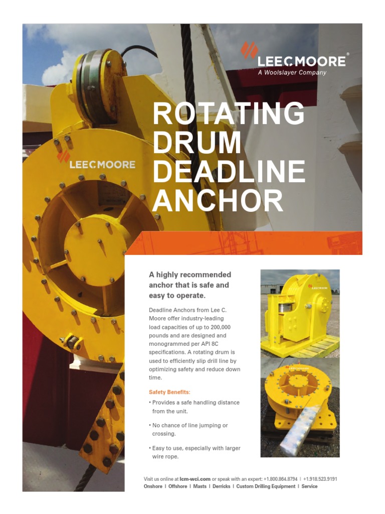Lee C. Moore - Rotating Drum Deadline Anchor | PDF | Drill | Machines