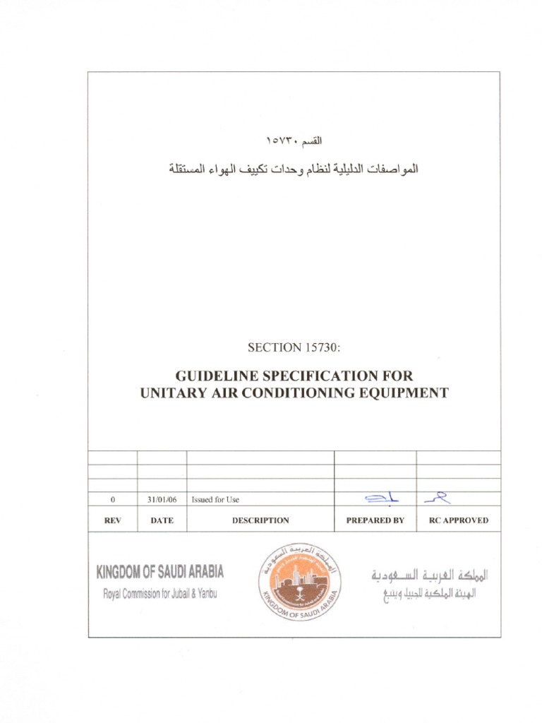 SECTION 15730 Unitary Air Conditioning Equipment Rev 0 | PDF | Pipe ...