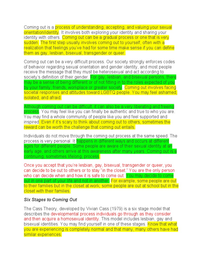 Coming Out LGBT | PDF | Coming Out | LGBTQIA+ Studies