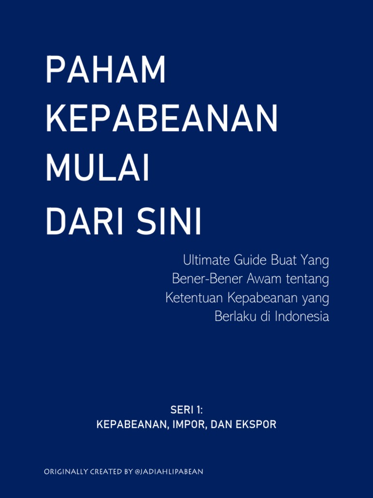 Memahami Konsep Dasar Kepabeanan, Impor, dan Ekspor | PDF