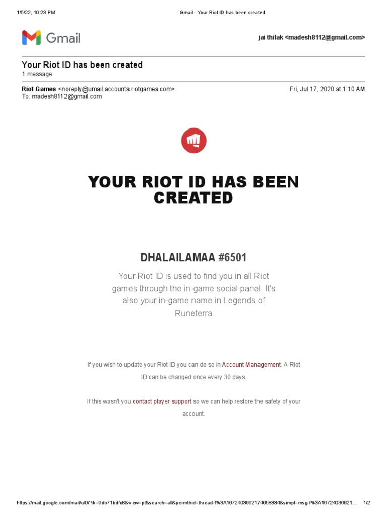 Your Riot ID Has Been Created | PDF | Software | Computer Mediated ...