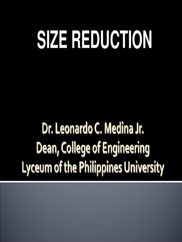 Size Reduction | PDF | Mill (Grinding)