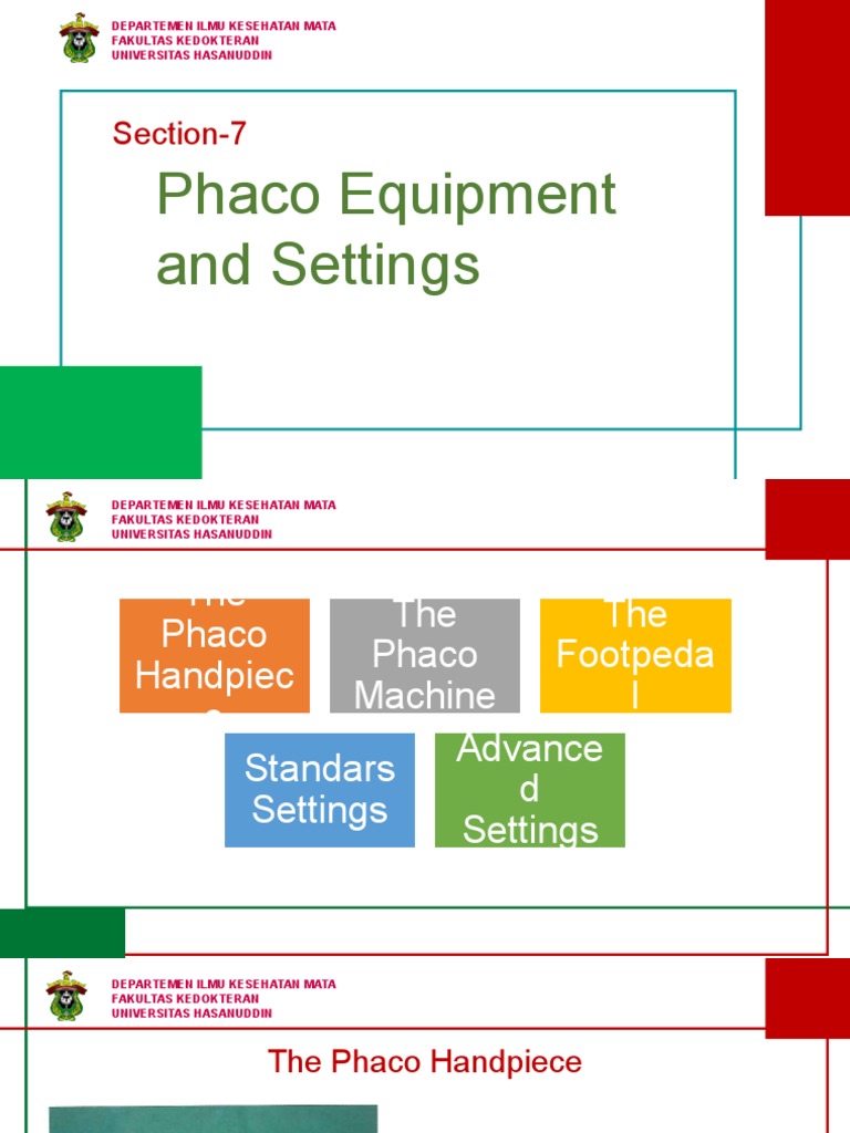 Phaco Equipment and Settings Guide | PDF