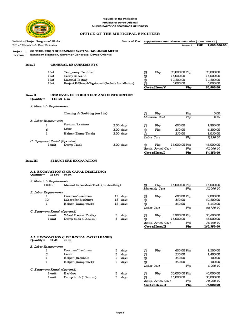 Office of The Municipal Engineer: Municipality of Governor Generoso ...