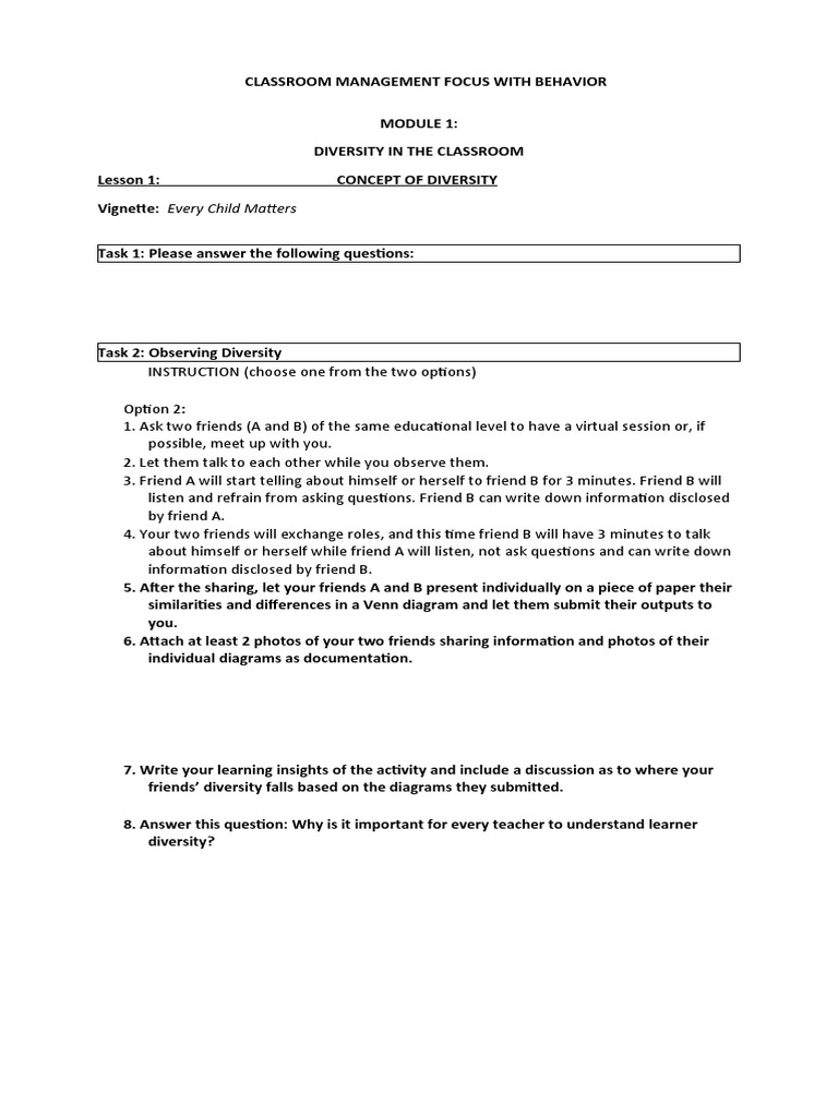 Module 1 - Lesson 1 - Tasks 1 2 | PDF | Social Science | Wellness