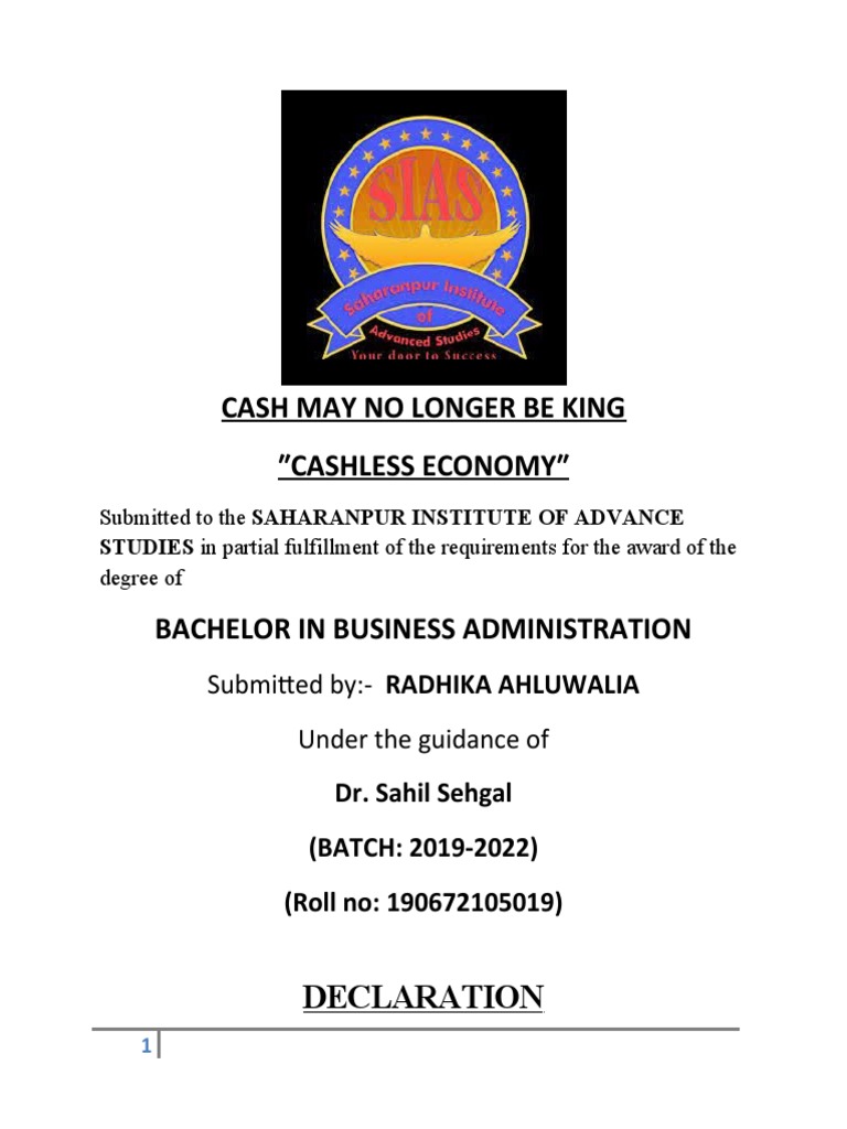 A Study On Cashless Economy and Its Impact | PDF | Money | Debit Card