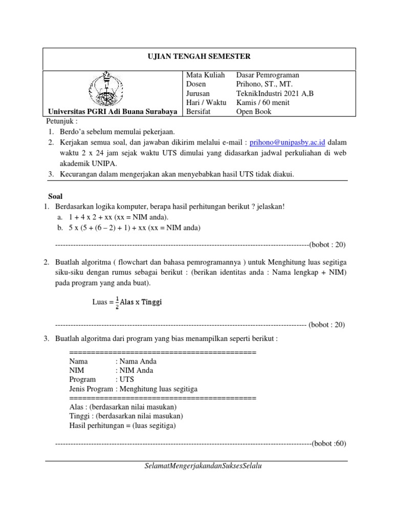Materi UTS - pemrograman&DasarKomputer - 2022 | PDF
