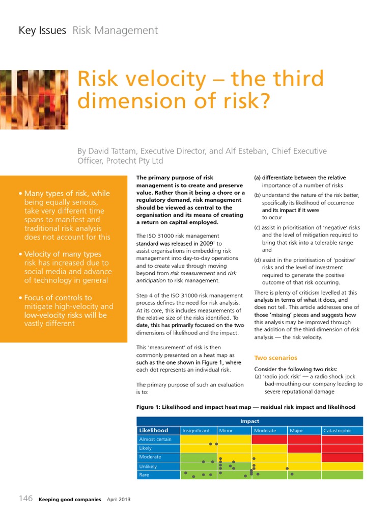 Key Issues of Evaluating Risk Velocity in Risk Management | PDF | Risk ...