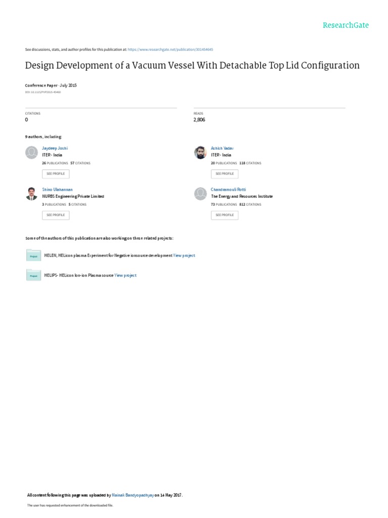 Vacuum Vessel Design with Detachable Lid | PDF | Strength Of Materials ...