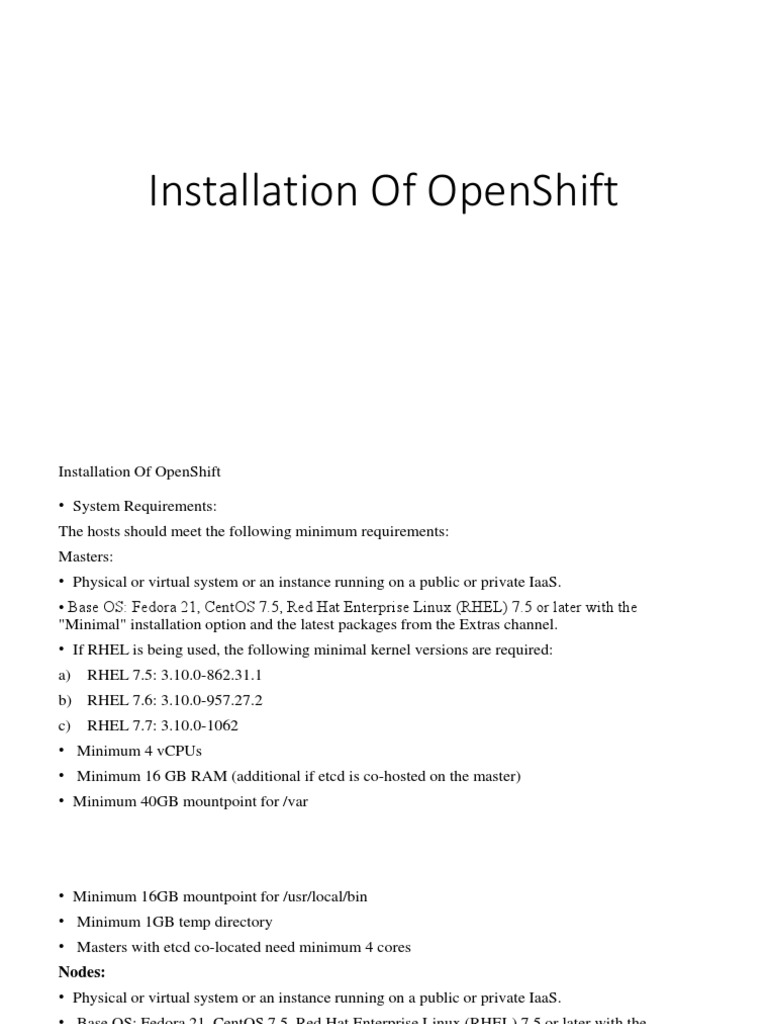 Installation of OpenShift | PDF | Information Technology Management | Computer Science