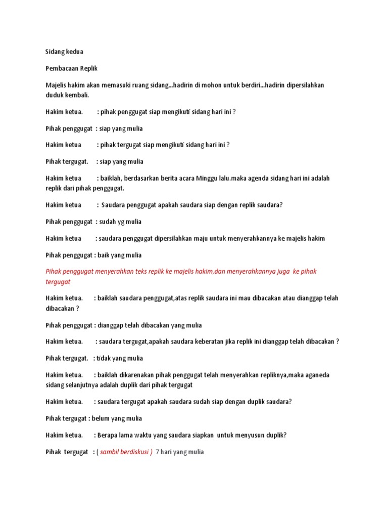 Lanjutan Dialog (Sidang 2) | PDF