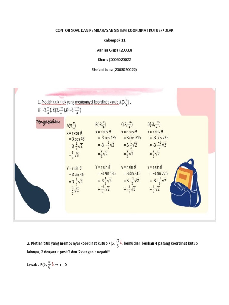 Soal dan Pembahasan Koordinat Kutub | PDF