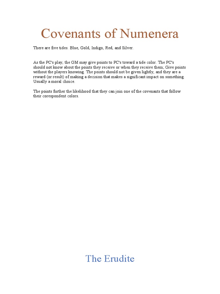 Covenants of Numenera | PDF