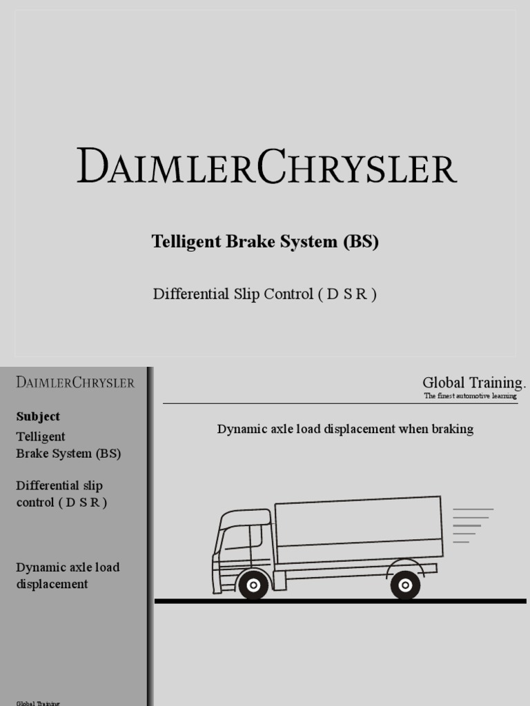 Telligent Brake System (BS) : Differential Slip Control (D S R) | PDF ...