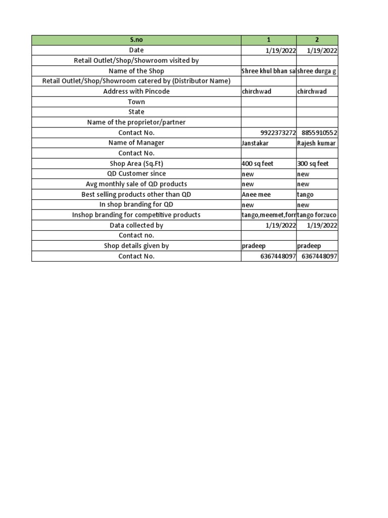 Retailer data sheet (1) | PDF | Retailing | Marketing