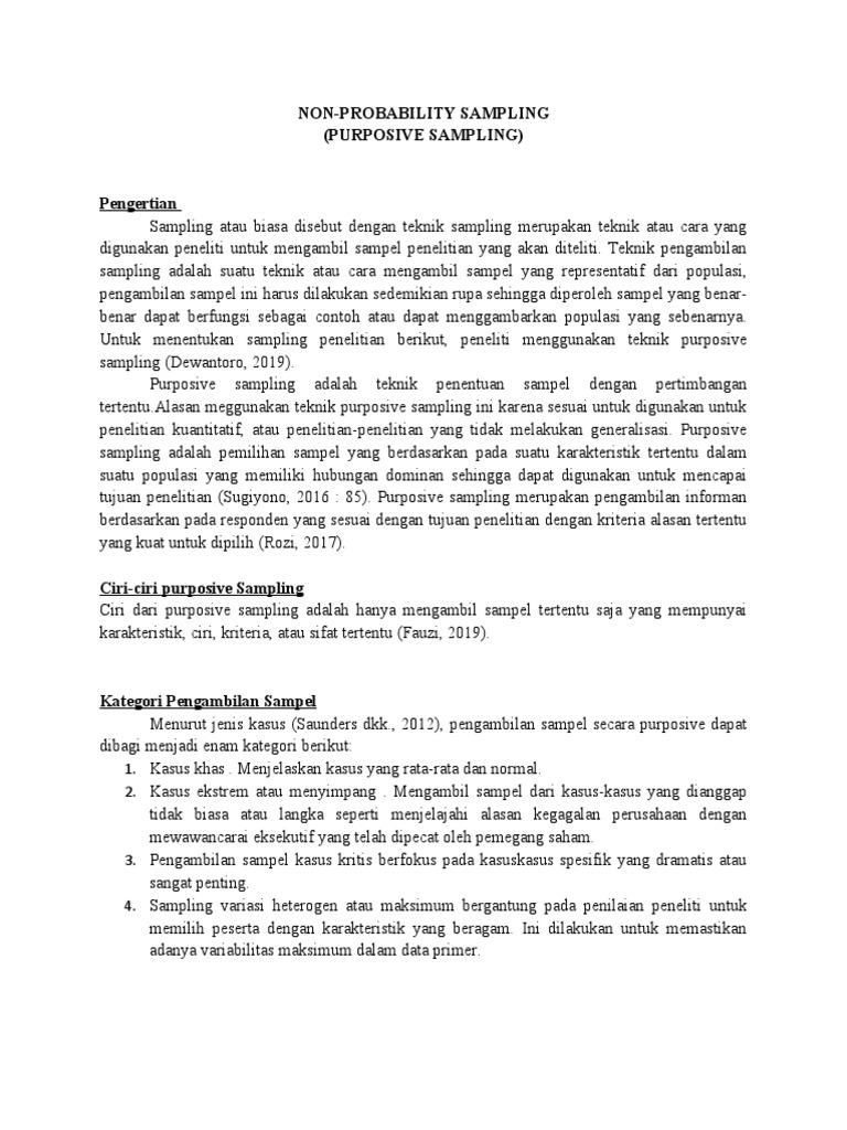 Purposive Sampling | PDF