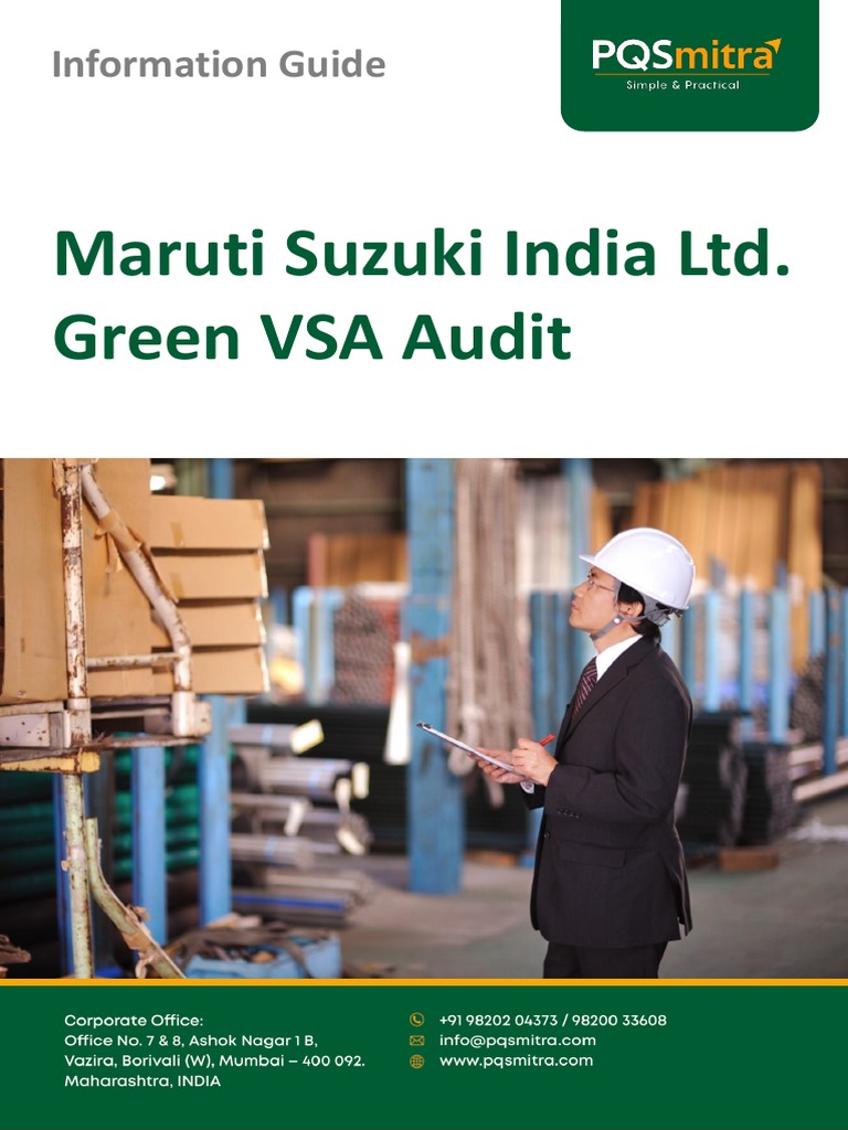 Maruti Suzuki India Ltd. Green VSA Audit: Information Guide | PDF ...