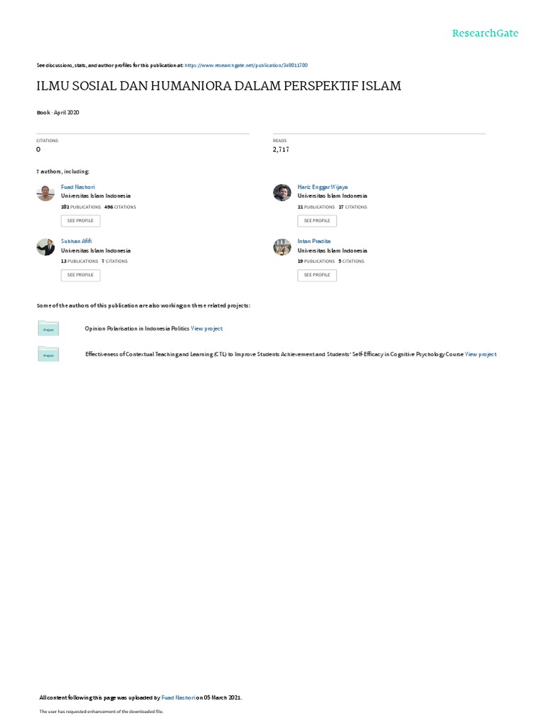 Ilmu Sosial dan Humaniora Islam | PDF