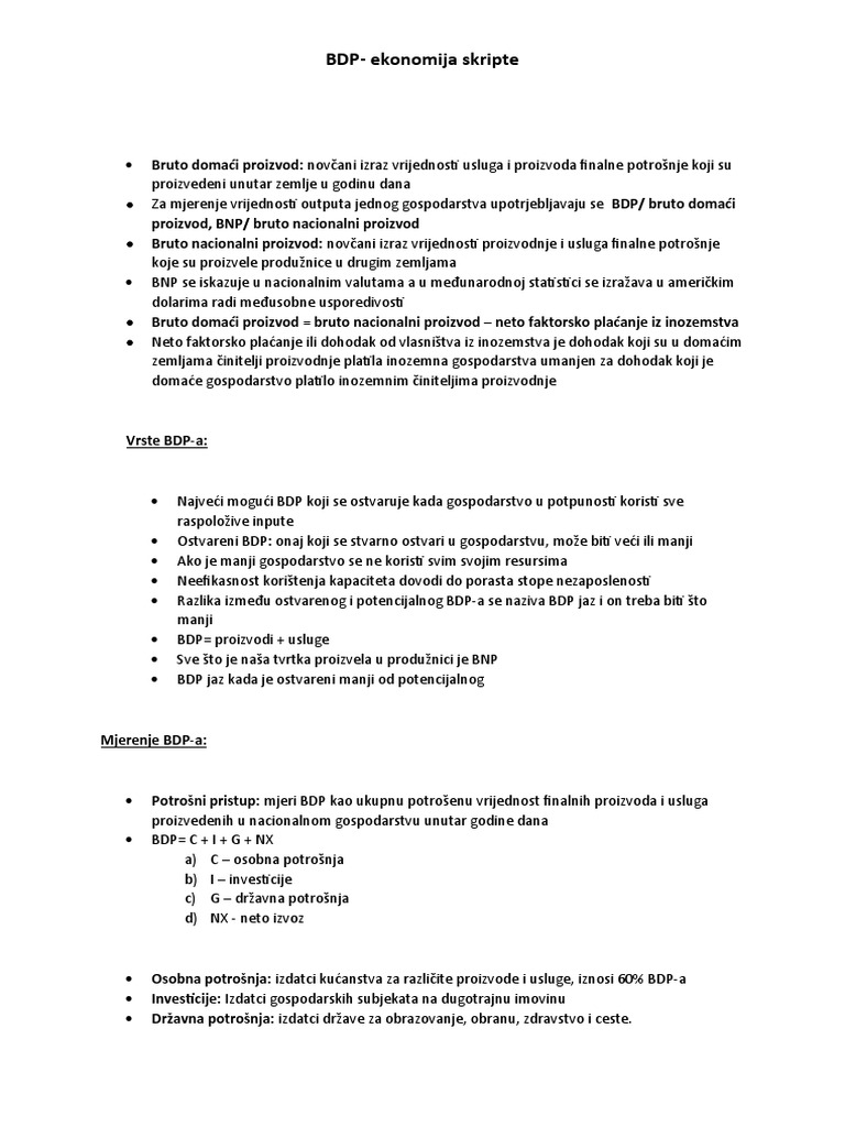 Bruto Domaći Proizvod | PDF