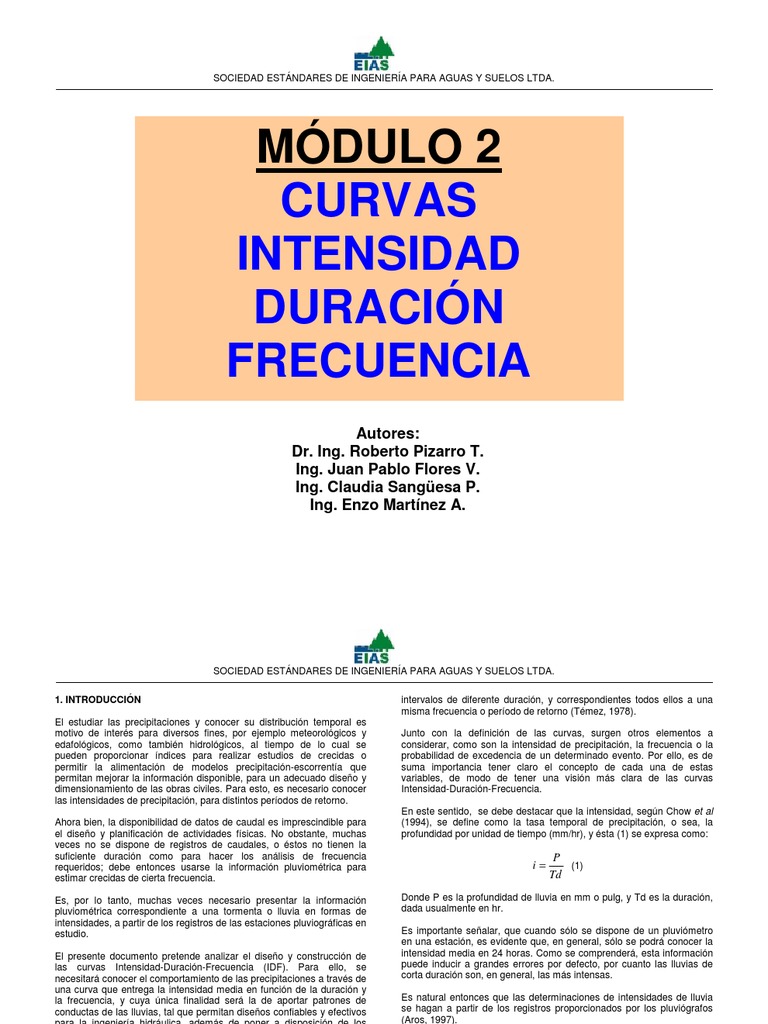 Curvas IDF Chile | PDF | Lluvia | Precipitación