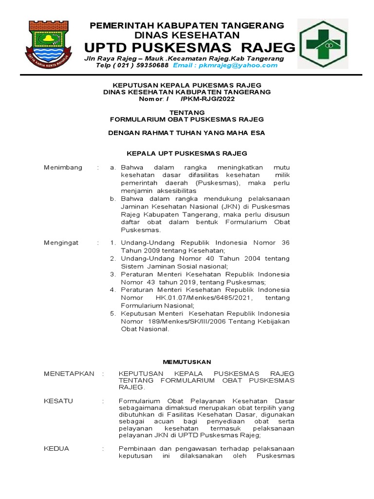 Formularium Obat Puskesmas | PDF