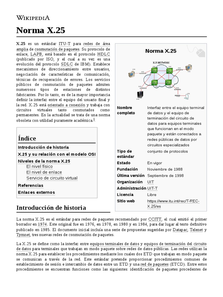 Norma X.25 | PDF | Telecomunicaciones | Transmisión de datos