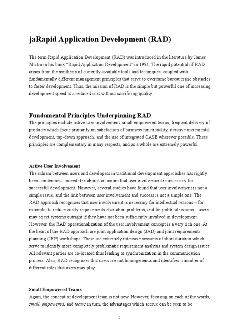 RAD | PDF | Software Development | Software Prototyping