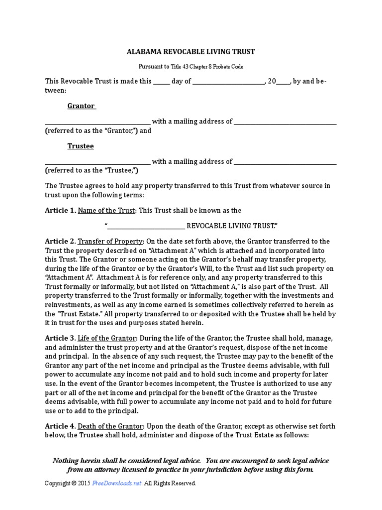 Revocable Living Trust Form 16 | PDF | Trust Law | Trustee