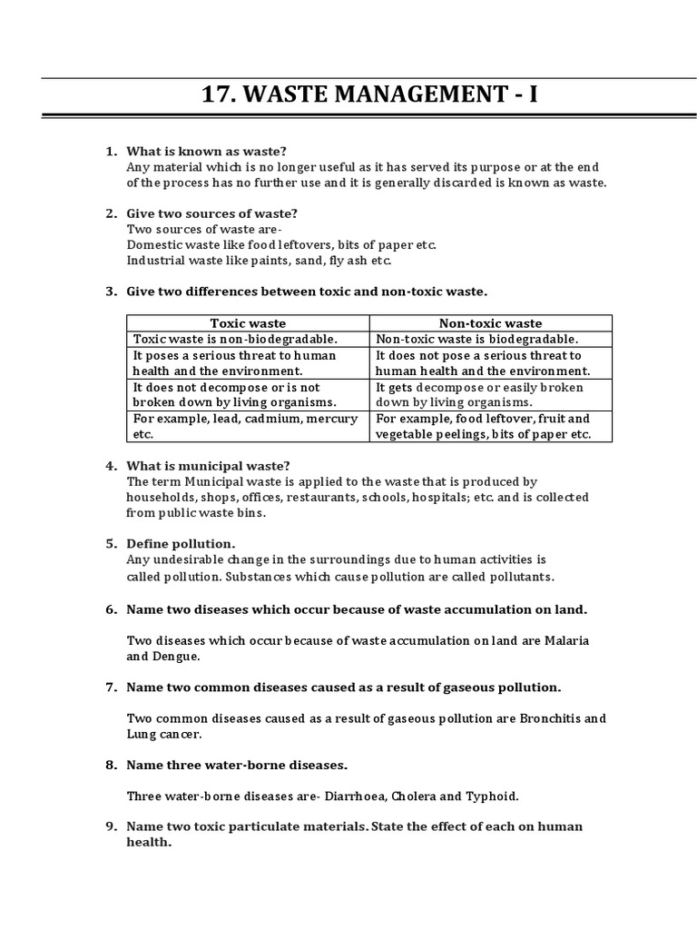 Waste Management-I | PDF | Greenhouse Gas | Greenhouse Effect