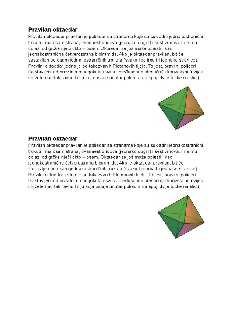 Pravilan Poliedar-Nastava | PDF