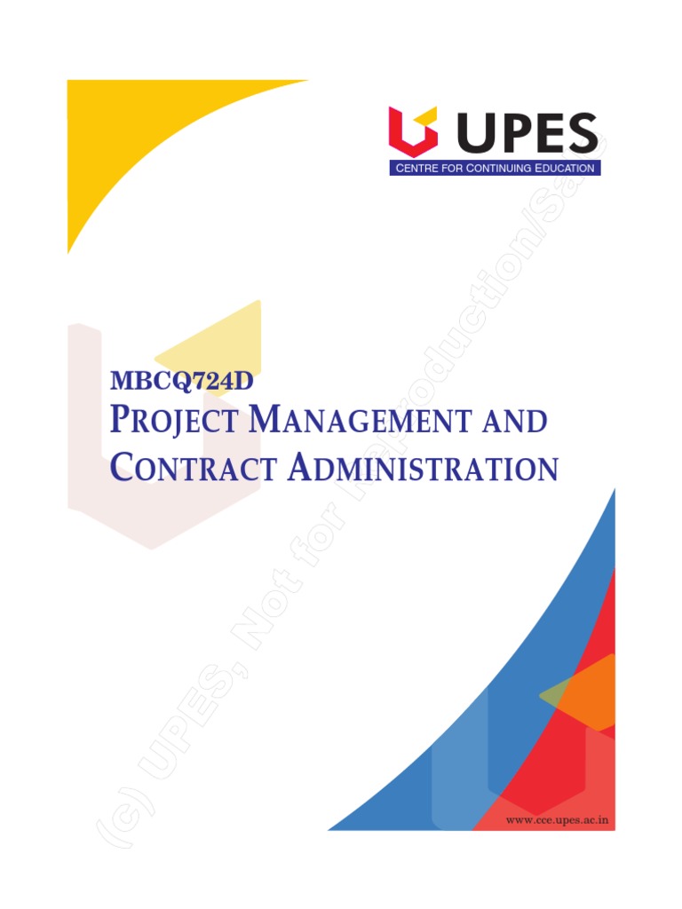Project Management & Contract Administration - Semester 2 | PDF ...