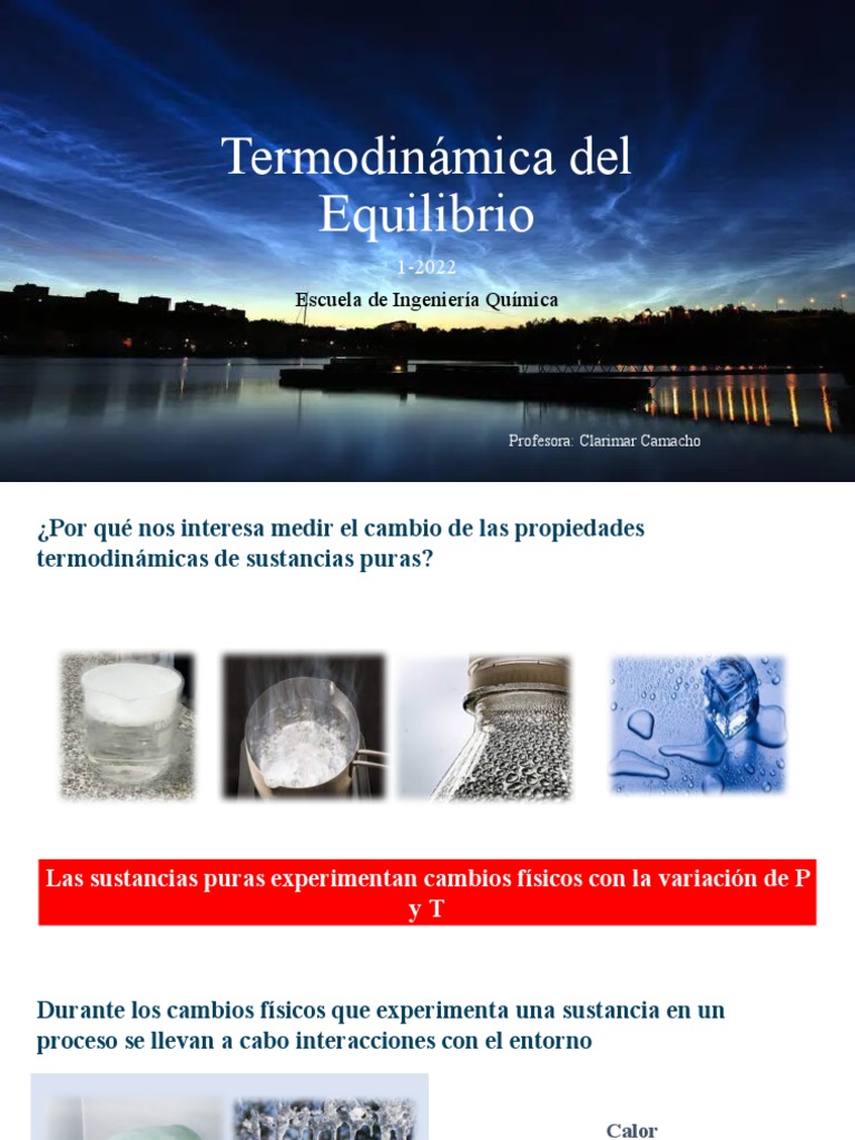 Clase. Propiedades Termodinámicas | PDF | Termodinámica | Gases