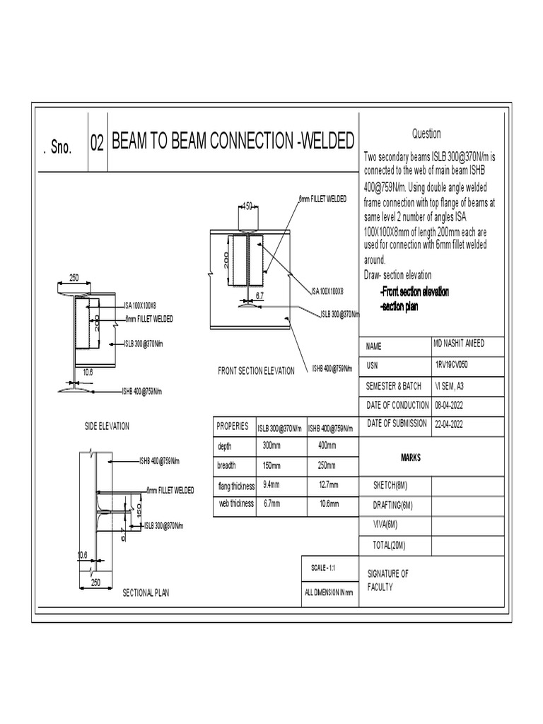 FRAMED CONNECTION WELD - Model | PDF | Mechanical Engineering | Welding