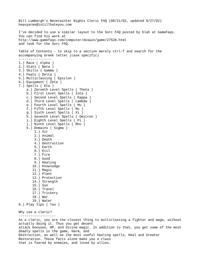 Cleric Guide | PDF | Dungeons & Dragons